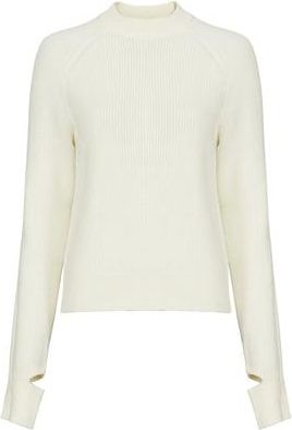 Tibi Pull col rond en laine m&eacute;lang&eacute;e