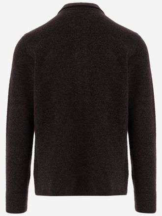 Tagliatore Mens Sweater Wool-Blend Dark Purple