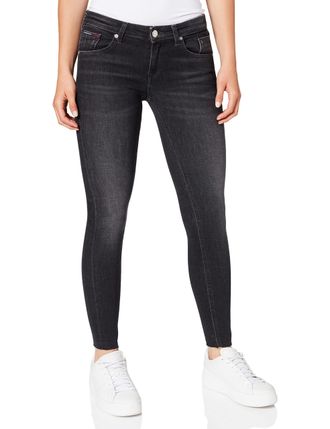Tommy Jeans Damen Scarlett Lr Skny Kn&ouml;chel Ae170 Bks Jeans, Denim Black, W33 / L28