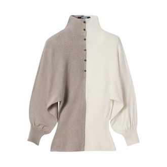 Jacquemus Top bicolore - Femme - Pulls - Beige - Taille: 38 FR