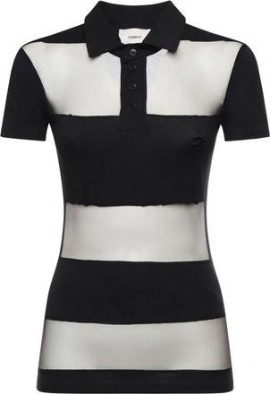 Coperni Femme, Tops, Noir, Taille: 38 FR Haut Polo Transparent Ray&eacute;