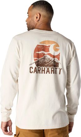 Carhartt Work in Progress Herren-T-Shirt, lockere Passform, schwer, lang&auml;rmelig, Berggrafik, Malt, XX-Large