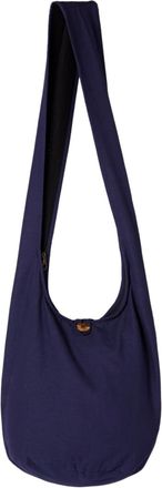 Panasiam Schulterbeutel Damen & Herren, große & leichte Baumwolltasche, Umhängetasche mit Reißverschluss, Unisex Schultertasche, mittelgroße Tasche, dunkelblau