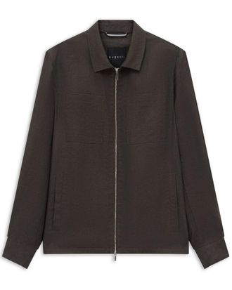 Bugatti Sommerliches Overshirt aus Leinen mit Zip in