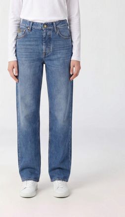 Jacob Cohen Jean droit &agrave; taille mi-haute en denim de coton &agrave; cinq poches