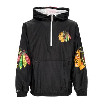 Mitchell & Ness Chicago Blackhawks Windbreaker Anorak - - Sport - Herren - Schwarzk - S