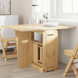 vidaXL Vidaxl - Table &agrave; manger papillon pliable Corona cire marron bois de pin