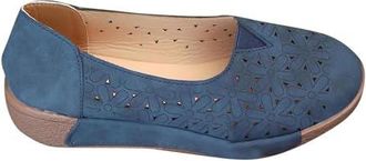Generic Chaussures plates d&eacute;contract&eacute;es &agrave; bout rond pour femme - Respirantes - Antid&eacute;rapantes - L&eacute;g&egrave;res - Pour l&eacute;t&eacute; et lext&eacute;rieur, bleu, 38.5 EU