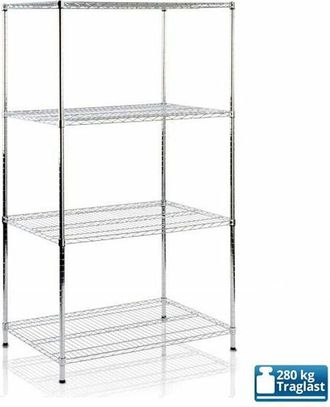 Mammut Mammut - Metallregal Everest Verchromt 4 B&ouml;den 90 x 45 x 160 cm