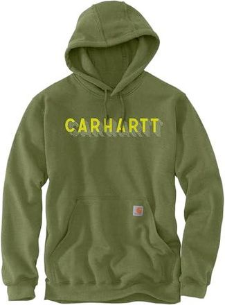 Carhartt Work in Progress Sweat-shirt graphique &agrave; logo Rain Defender, coupe ample, taille moyenne SWEATSHIRT Homme, Vert, M