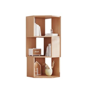 Generic Eck-B&uuml;cherregal, modernes und kreatives B&uuml;cherregal, B&uuml;cherregal, geeignet for die Aufbewahrung von B&uuml;chern, Fotoalben und Dekorationsgegenst&auml;nden zu 