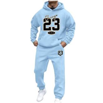 Generic Sweat a Capuche Homme Hooded Sweatshirt Ensemble Hoodie Sport pour Homme et Femme avec Impression Lettre, Manches Longues pour Automne et Hiver