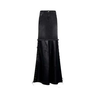 John Richmond Jupe Longue avec Design Superpos&eacute; - Femme - Jupes - Noir - Taille: W26