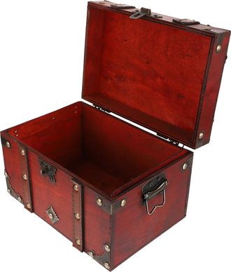BESPORTBLE NUOBESTY Vintage Holz Aufbewahrungsbox mit Schloss Gro&szlig;e Abschlie&szlig;bare Schmuck Sundries Box aus Langlebigem Holz Platzsparend f&uuml;r Wohnzimmer Schlafzim