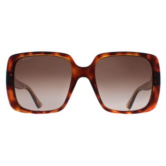 Gucci Square Womens Dark Havana Braun Gradient GG0632S