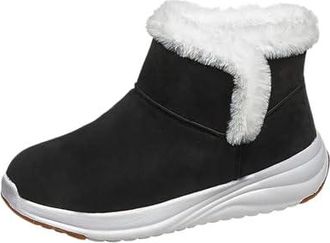 Generic Bottes de neige d&eacute;contract&eacute;es et confortables pour femme - Couleur unie - Bout rond - Doublure en fausse fourrure - Semelle &eacute;paisse - Confortables - C