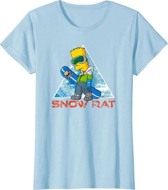 The Simpsons Bart Simpson Snowboarding Snow Rat T-Shirt