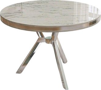 Asir Group LLC Table de repas ronde pieds métal Mos