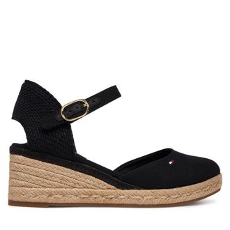 Tommy Hilfiger Espadrilles Tommy Hilfiger Mid Wedge Espad Closed Toe FW0FW09233 Schwarz