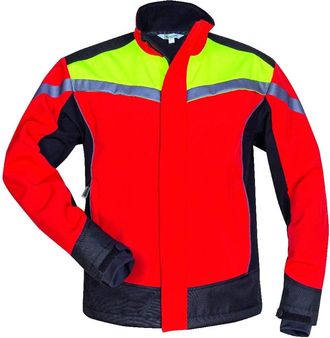 Elysee WALDARBEITER Softshell-Jacke Gr. L Farbe. Rot Neongelb