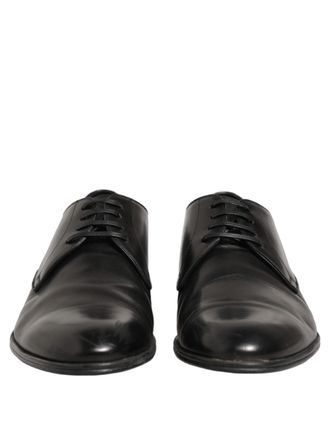 Dolce & Gabbana Mens Dress Black Leather Lace Up Derby Shoes Calf
