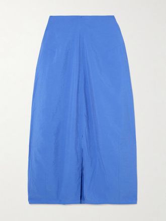 Toteme Jupe Longue En Soie Mélangée Parachute - Bleu