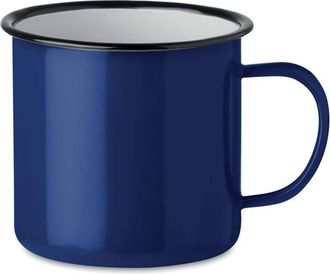 noTrash2003 Kaffeetasse Becher Mug Coffee Trinkbecher Emaille-Becher Vintage Look je 350 ml versch. Farben und Mengen (Blau, Einzeln)