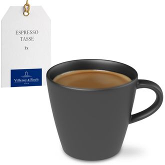 Villeroy & Boch Manufacture Rock Mokka-/Espressoobertasse 100 Ml, Sp&uuml;lmaschinenfest, Mikrowellensicher, Schwarze Tasse F&uuml;r Mokka Kaffee Oder Espresso, Becher, Hei&szlig;get