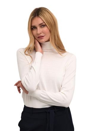 Kaffe Kaffe Damen Womens Basic Turtleneck Long Sleeves Knit Sweater Pullover, Cream, L