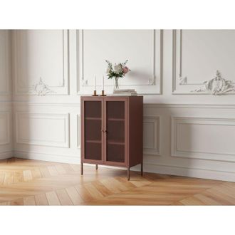 BOBOCHIC Buffet haut 2 portes 70 cm CLARA m&eacute;tal &eacute;dition limit&eacute;e Bordeaux