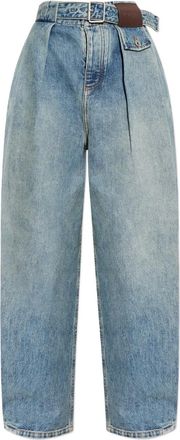 Loewe belted pleated jeans - Blau