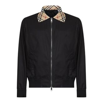 Burberry Homme, Vestes, Noir, Taille: XL Glenfields Harrington Jacket