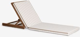 Sklum Sklum - Lot de 2 chaises longues inclinables en bois dacacia Idaira Blanc Gardenia - Beige Amande