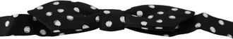 Dolce & Gabbana Mens Black Polka Dots Adjustable Neck Bow Tie And White Silk