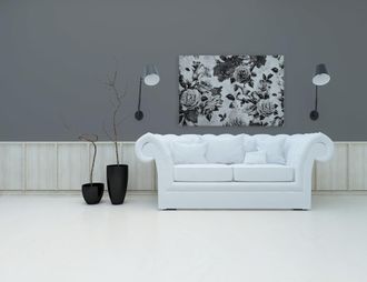 A.S. Création Leinwandbild mit Rosen-Blüten - Kunstdruck Schwarz Weiss - 120x80 cm Querformat - Moderne Wanddekoration Schlafzimmer Wohnzimmer - Bild auf Keilrahmen