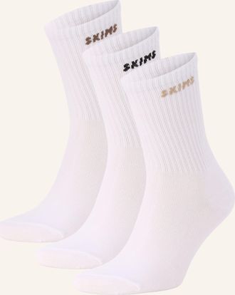 SKIMS Skims 3er-Pack Socken Ribbed Crew weiss