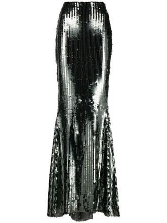 Taller Marmo jupe longue &agrave; sequins - Argent