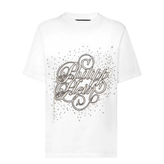 Philipp Plein T-Shirt Crystal Strass - - Tops - Damen - Wei&szlig; - M