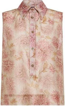 Seventy Femme, Blouses et Chemises, Rose, Taille: 36 FR Top en organza fiammata