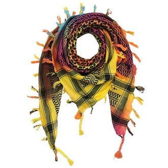 Freak Scene Kufiya - Tie dye-multicolore-batik - noir 01-100 x 100 cm - Shemagh - foulard Arafat palestinien - keffieh en coton