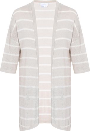 Usha Strickjacke Frauen hellgrau/wei&szlig;