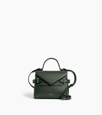 Le Tanneur Petit sac &agrave; main double rabat Emilie en cuir grain&eacute;