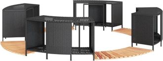 vidaXL Whirlpool-Umrandung Schwarz Poly-Rattan und Massivholz Akazie vidaXL