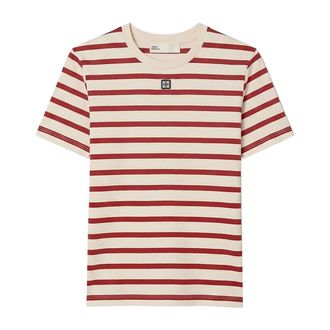 Tory Burch Gestreiftes Baumwoll-T-Shirt - - Tops - Damen - Mehrfarbig - S