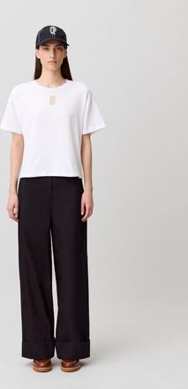 Claudie Pierlot Weites Baumwoll-T-Shirt, kurz