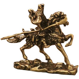 Amosfun Messing Reiter Pferde Figur Tischdekoration f&uuml;r B&uuml;ro und Wohnr&auml;ume Klassische Kunstvolle Wohnaccessoires Langlebig