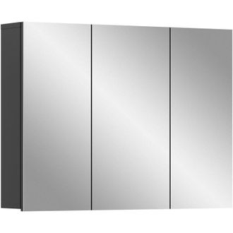 M&S Collection M&s - Armoire de toilette 3 portes 80x15x60 cm d&eacute;cor gris brillant - snooz