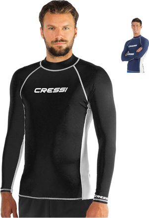 Cressi Herren Rash Guard, Protection Solaire UV (UPF) 50+, Schwarz (Schwarz/Weiß), Gr. 3XL/7
