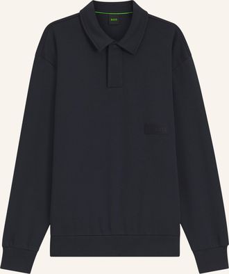 HUGO BOSS Sweatshirt Sw_Placket Polo Relaxed Fit blau