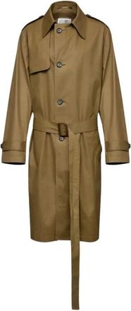 Maison Margiela Trench-coat enduit ceintur&eacute; - Femme - Manteaux - Vert - Taille: 36 FR